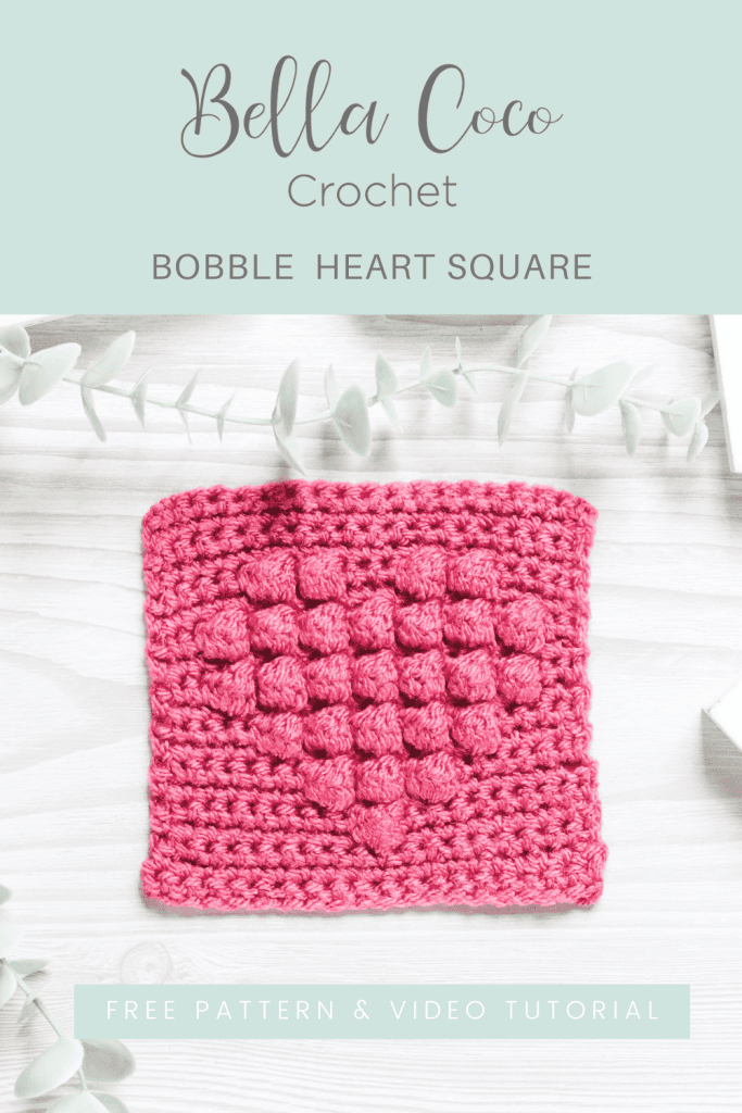 Bobble Heart Square – FREE Crochet Pattern - Bella Coco Crochet