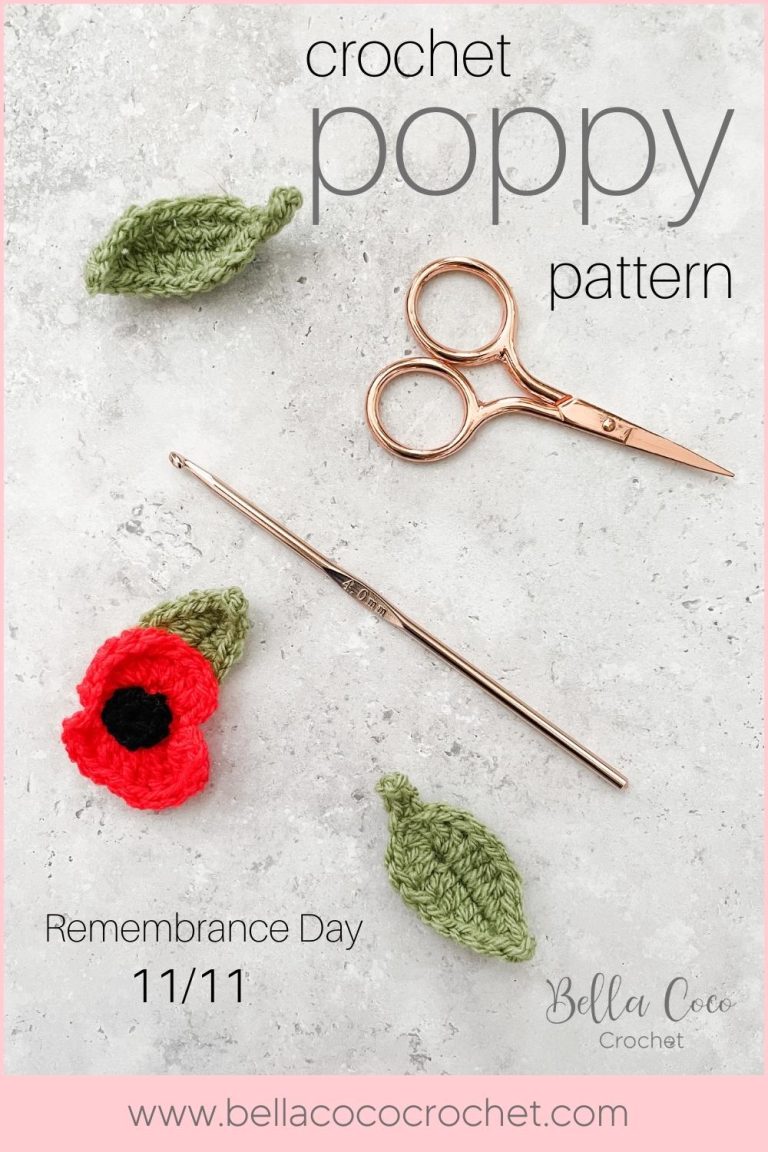 Crochet Poppy and Leaf Pattern