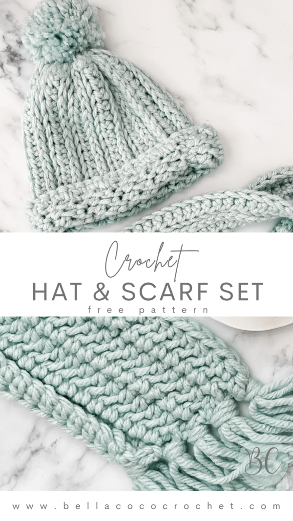 Crochet Hat and Scarf Set - Bella Coco Crochet