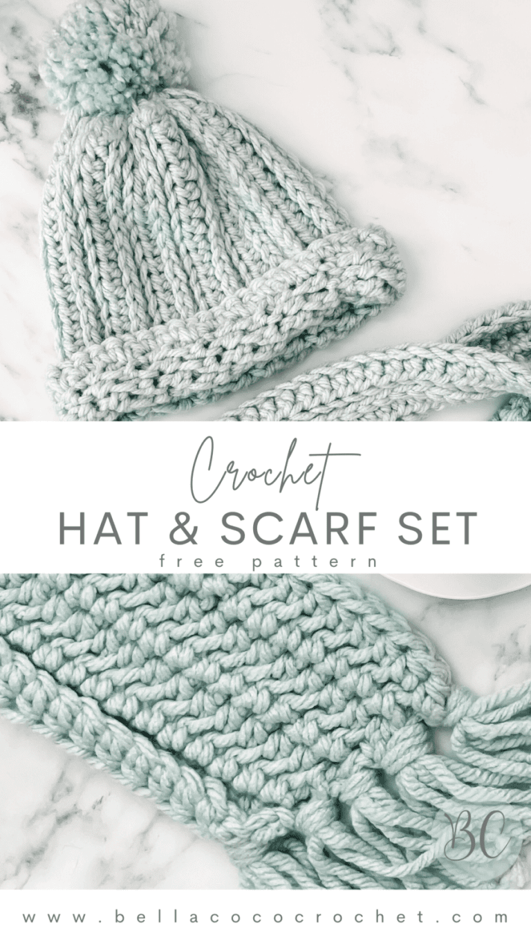 Crochet Hat and Scarf Set - Bella Coco Crochet